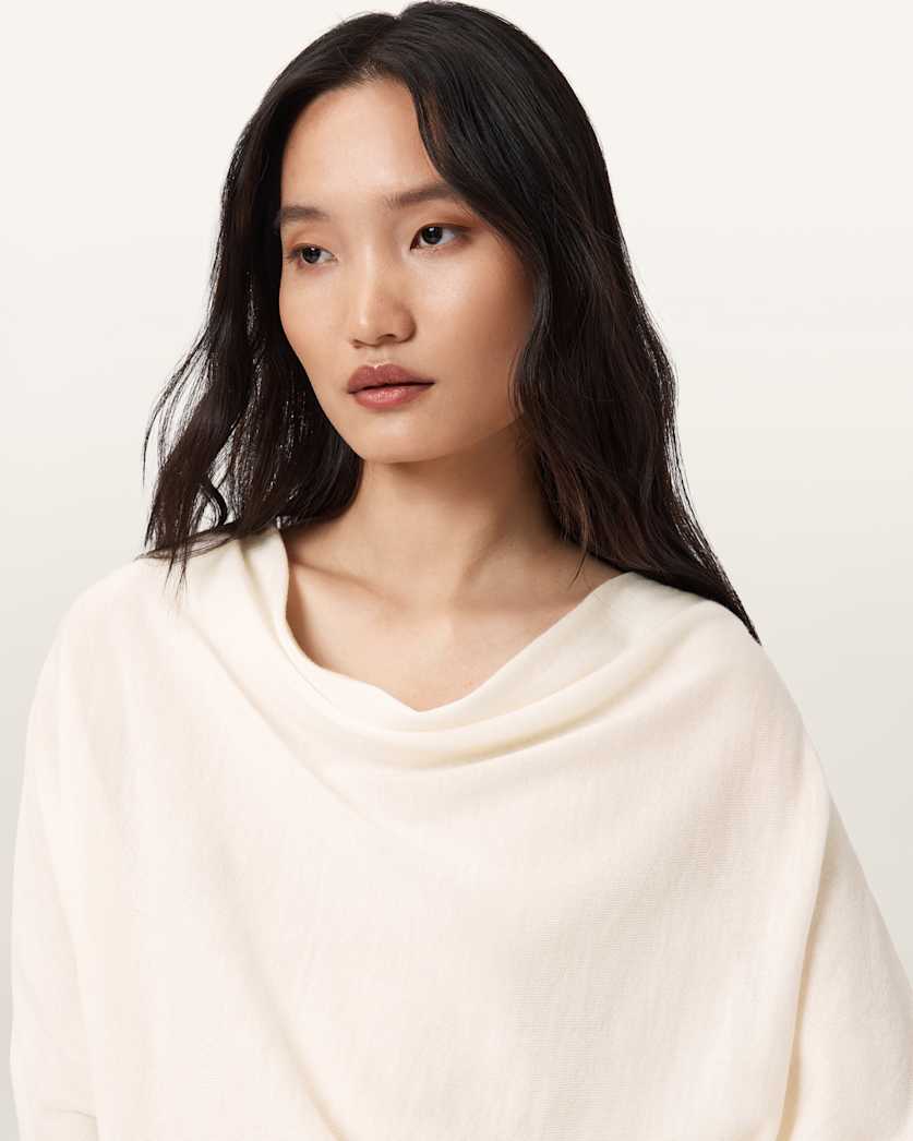 Ridley Cropped Wool Jumper Chalk White | ALLSAINTS